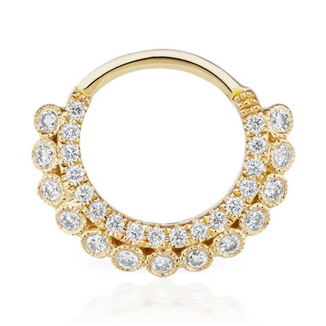 Apsara Diamond Clicker By Maria Tash In Yellow Gold 16g Septum Daith
