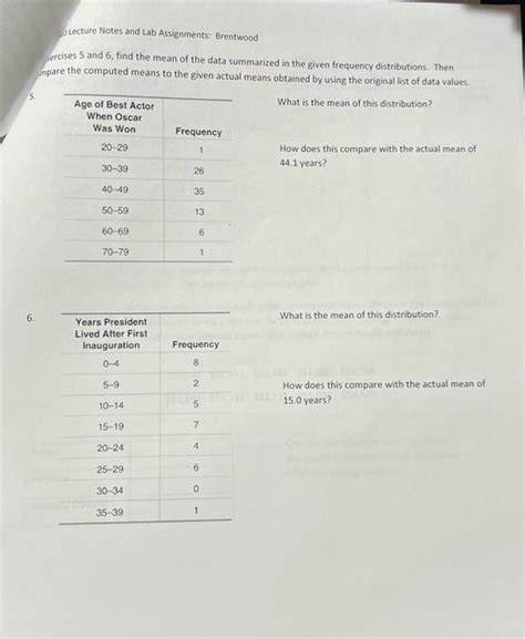 Solved 5 6 Lecture Notes And Lab Assignments Brentwood