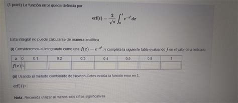 Solved Use MATLAB Point The Error Function Is Defined Chegg