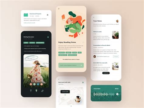 Note Taking App Web App Design Project Presentation App Interface Design