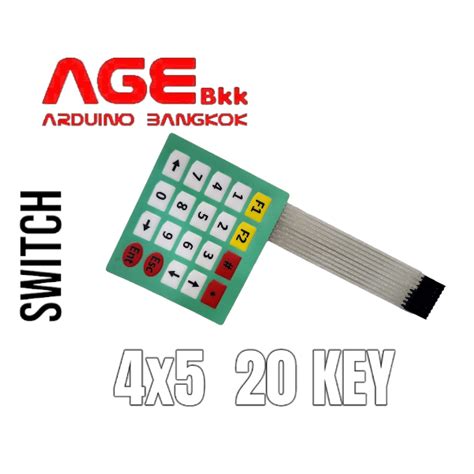 Membrane Matrix Keypad 4x5 Arduino คยแพด ปมกด 20 KEY AgeBkk