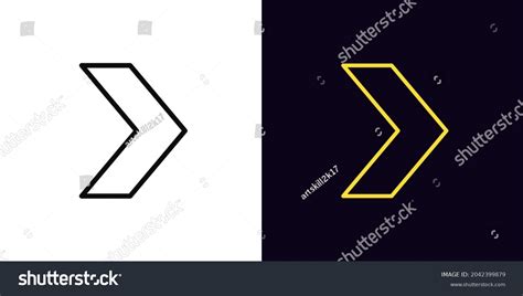 Outline Arrow Icon Editable Stroke Linear Stock Vector Royalty Free