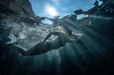 Alex Sher Golden Drops Underwater Nude Photograph Archival