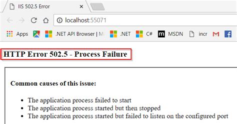 Error Process Failure Issue Dotnet Aspnetcore
