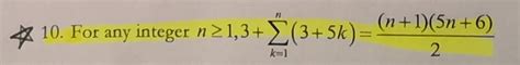 solved n≥1 3 ∑k 1n 3 5k 2 n 1 5n 6