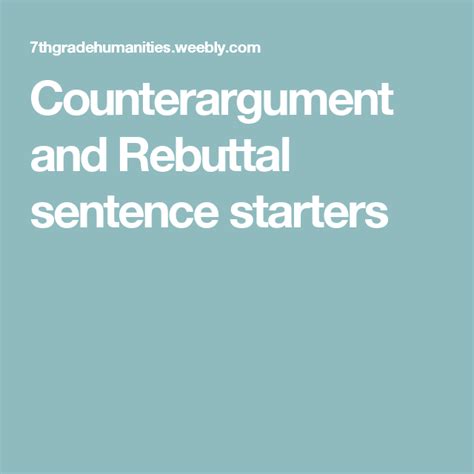 Sentence Starters For Rebuttal Paragraphs At Matthew Escobedo Blog