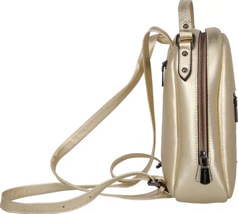 Rucsac Auriu Din Piele Naturala Model MAGAZINUL DE GENTI Cel Ro