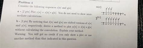 Solved Problem 4 Consider the following sequences x[n] and | Chegg.com