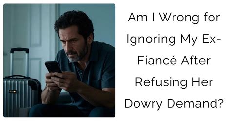 Am I Wrong For Ignoring My Ex Fiancé After Refusing Her Dowry Demand