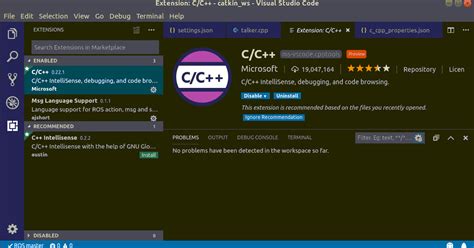 Dominoc Setting Up Visual Studio Code For Working With Ros C On