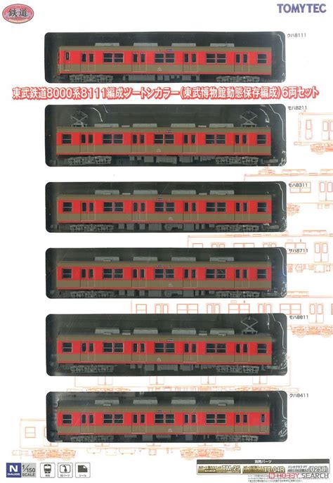 鉄道コレクション 東武鉄道 8000系 8111編成ツートンカラー 東武博物館動態保存編成 6両セット 鉄道模型 パッケージ1