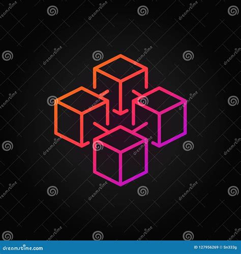 Blockchain Cube Vector Colorful Line Icon Or Logo Element Stock Vector
