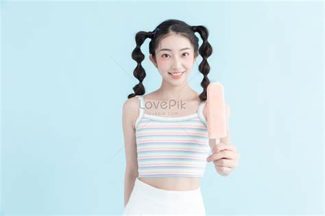 Sweet Girl Eating Popsicle Picture And Hd Photos Free Download On Lovepik
