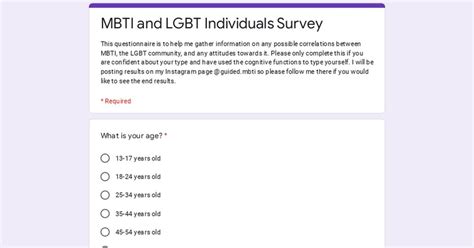 Mbti And Lgbt Survey Resfp