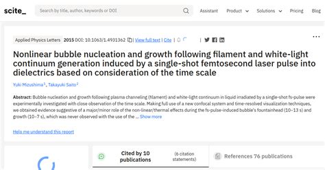 Nonlinear Bubble Nucleation And Growth Following Filament And White Light Continuum Generation