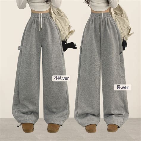 위드후이린 양털안감사이즈선택 크레용 와이드 트레이닝 밴딩 팬츠 5color