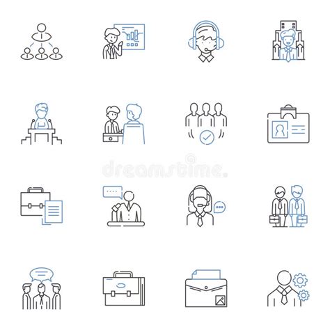 Time Optimization Line Icons Collection Efficiency Productivity