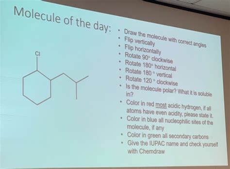 Solved Molecule Of The Day Draw The Molecule With Correct Chegg
