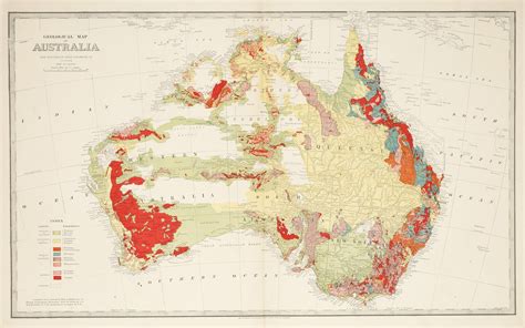 Geological Map Of Australia Antique Print Map Room