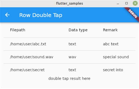 Flutter Datatable Double Tap Event On Datarow Technical Feeder