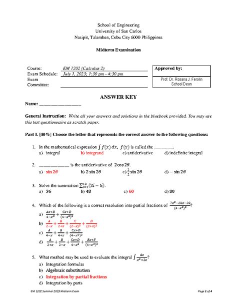 Em 1202 Midterm Exam 07012023 Answer Key School Of Engineering