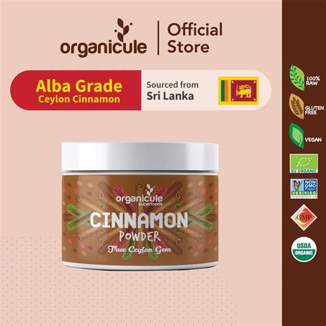 Organicule Ceylon Cinnamon Powder 100g Alba Grade Anti Diabetic