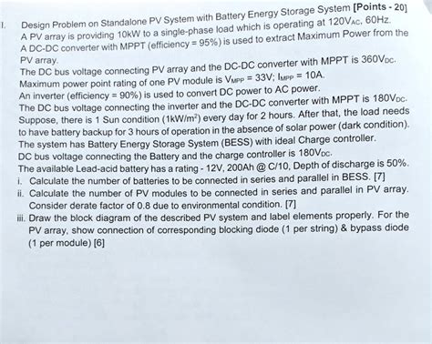 Solved Pv Array The Dc Bus Voltage Connecting The Battery And The