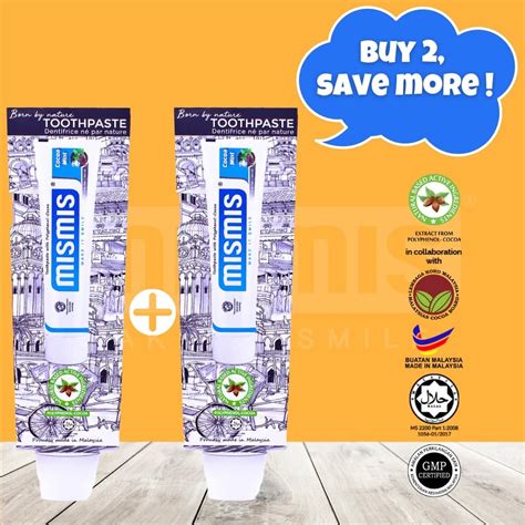 Mismis Premium Toothpaste Cocoa Mint 100g X 2 Shopee Malaysia