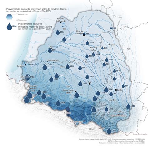 Climatologie Du Bassin De Ladour Cartothèque Observatoire De Leau
