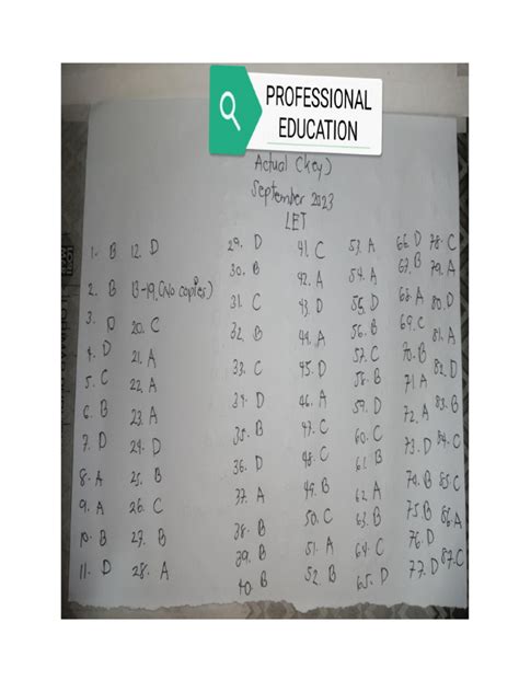 Prof Ed Answer Key Pdf