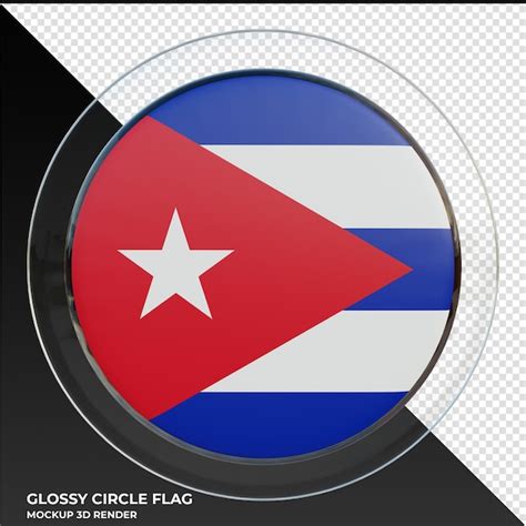Premium Psd Cuba Realistic 3d Textured Glossy Circle Flag