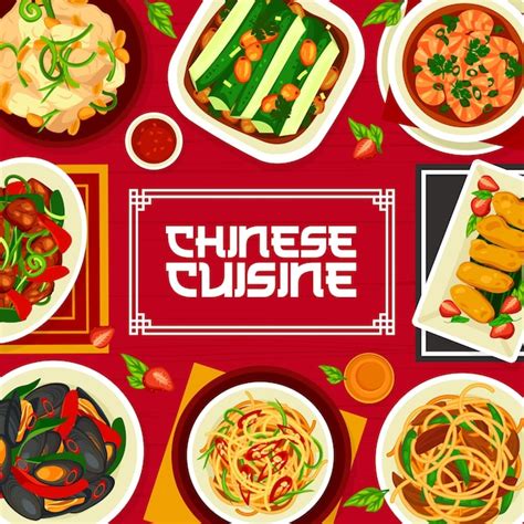 Comida De Cozinha Chinesa Cobertura De Refeição De Menu De Pratos