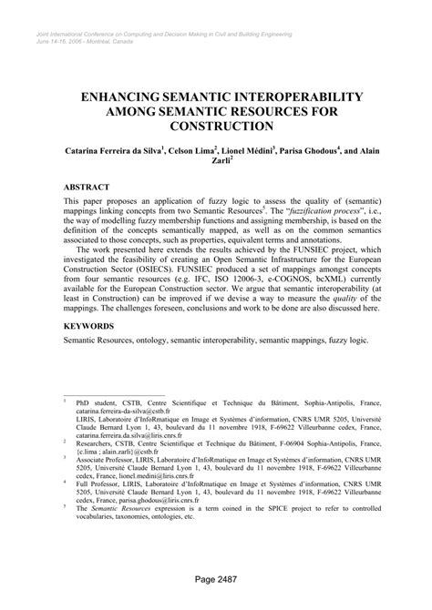 Pdf Enhancing Semantic Interoperability Among Semantic Resources For Construction