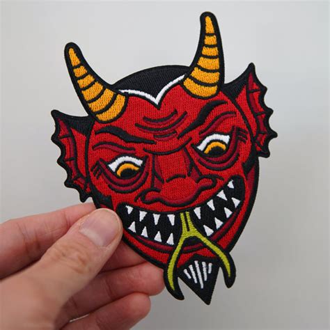 Red Devil Embroidered Patch Stuntin Goods