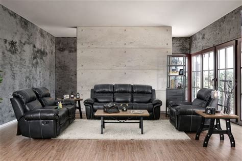 Montserrat 2 Piece Sofa Set In Black By Furniture Of America Foa Cm6563