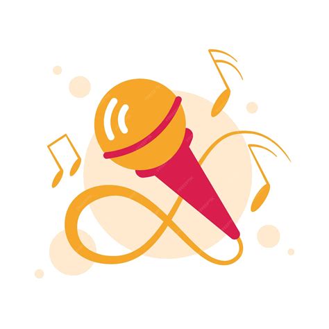 Premium Vector Singing With Microphone Creative Scene Vector Illustration