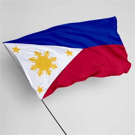 The Philippines Flag Is Flying High In The Sky
