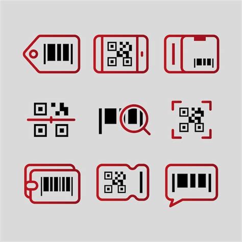 Premium Vector Realistic Barcode Collection Icon