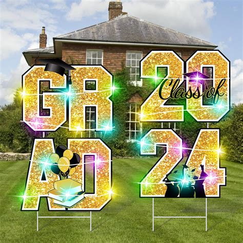 Graduation Yard Sign Decorations Class Of 2024 Graduation Yard Signs