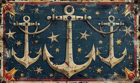 Premium Photo Classic Nautical Patterns With Anchors Compasses And