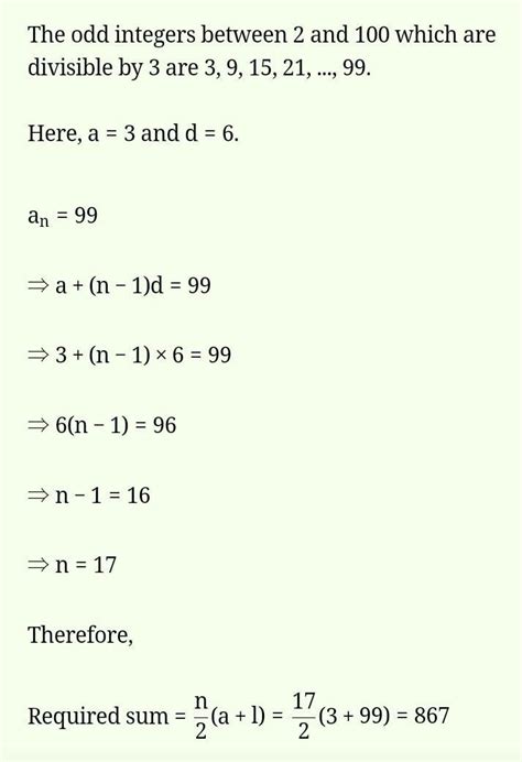 Q The Sum Of All Odd Integers Between And Divisible By Is