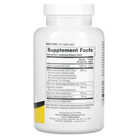 NaturesPlus Sustained Release Super C Complex Tablets