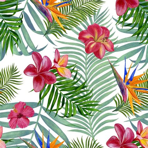 Seamless Pattern With Lavender Flowers Watercolour Hand Painted Stock