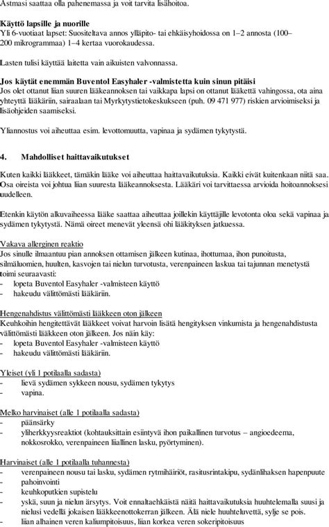Pakkausseloste Tietoa Käyttäjälle Buventol Easyhaler 200 Mikrog Annos