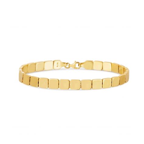 14k Gold Square Cube Link Chain Necklace Chunky Gold Link Etsy