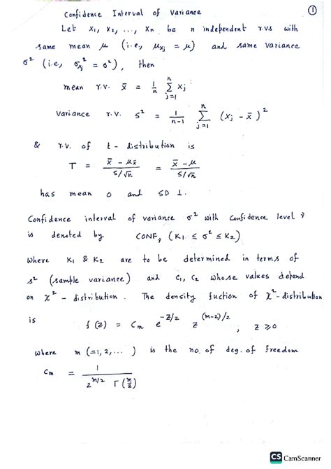 Ci Of Variance 25 Confidence Interval Of Variance I Let X1 X2 Xn Be