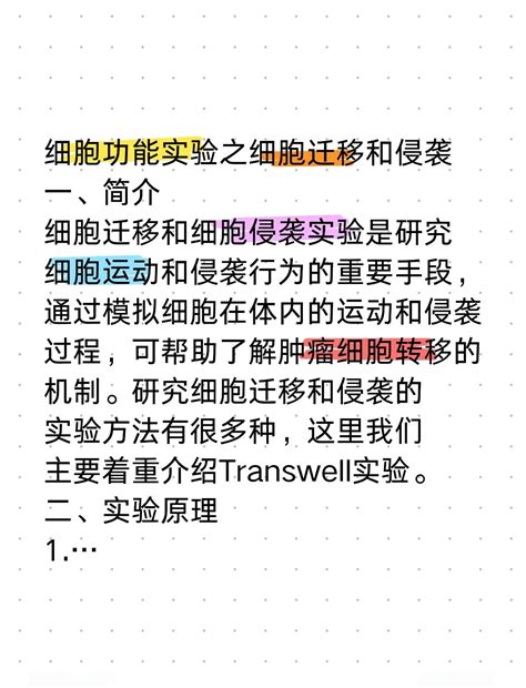 细胞迁移与侵袭实验：方法与步骤详解