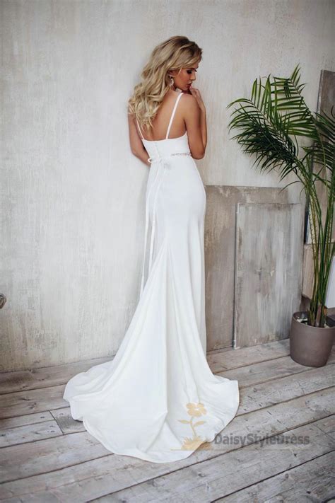 Mermaid Spaghetti Straps Wedding Dress Daisystyledress