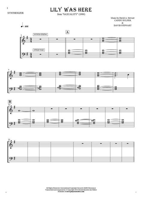 Lily Was Here Notes For Synthesizer String Ensemble Synth Pad