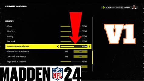 Madden 24 V1 Pass Interference Sliders All Madden Next Gen YouTube